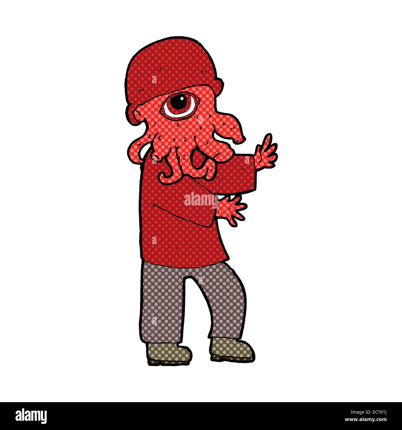 retro comic book style cartoon alien man Stock Vector Image & Art - Alamy