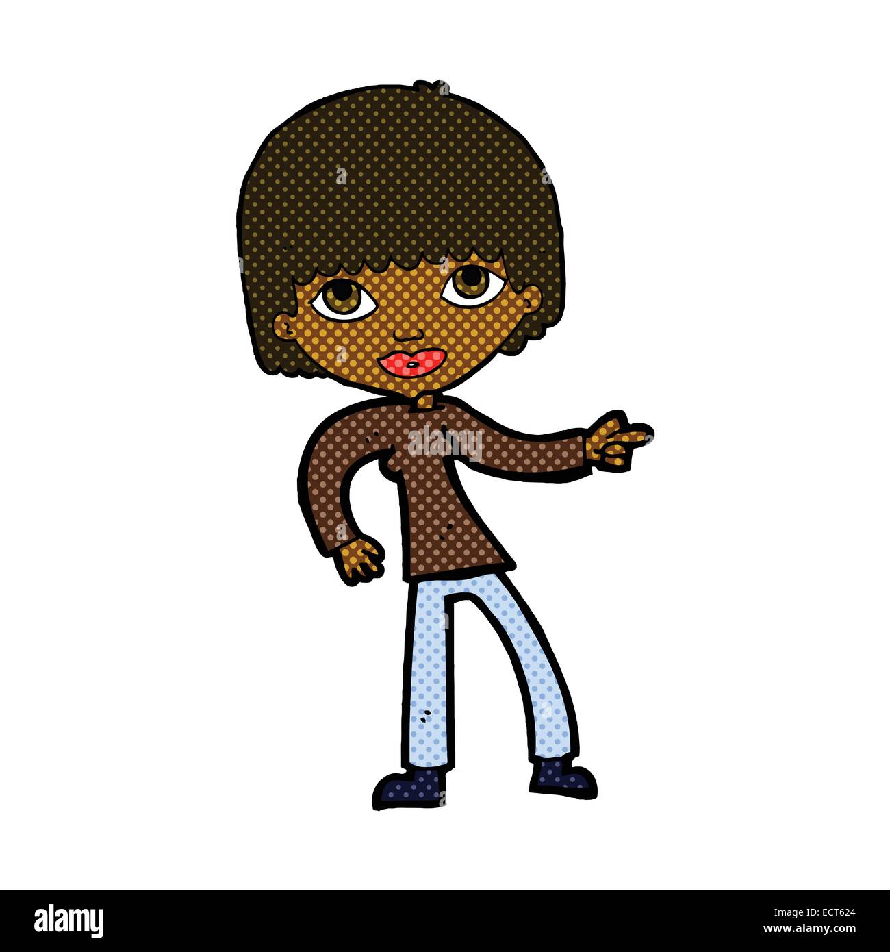 retro comic book style cartoon woman pointing Stock Vector Image & Art ...