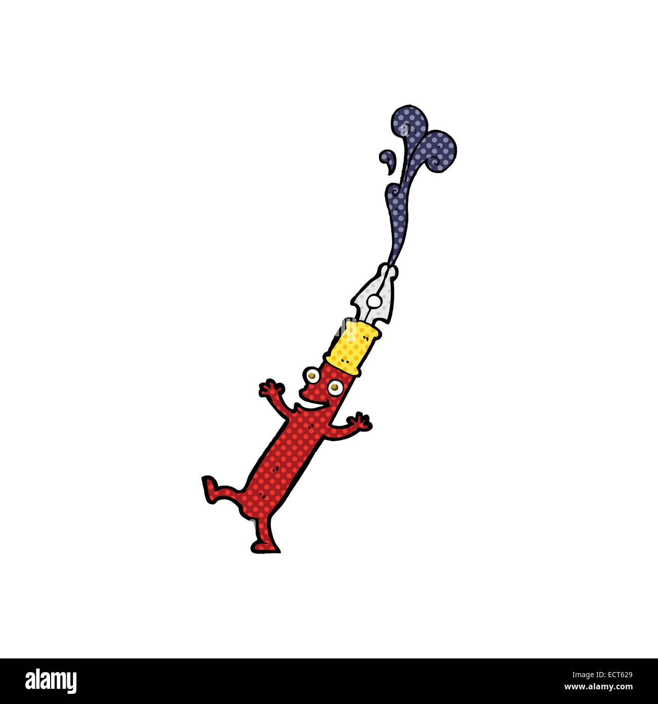 retro comic book style cartoon pen character Stock Vector Image & Art ...