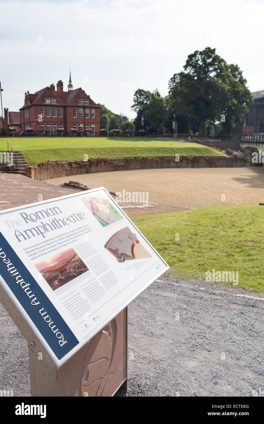 UK, Chester, the Roman Amphitheatre. English Heritage, Grade I listed ...