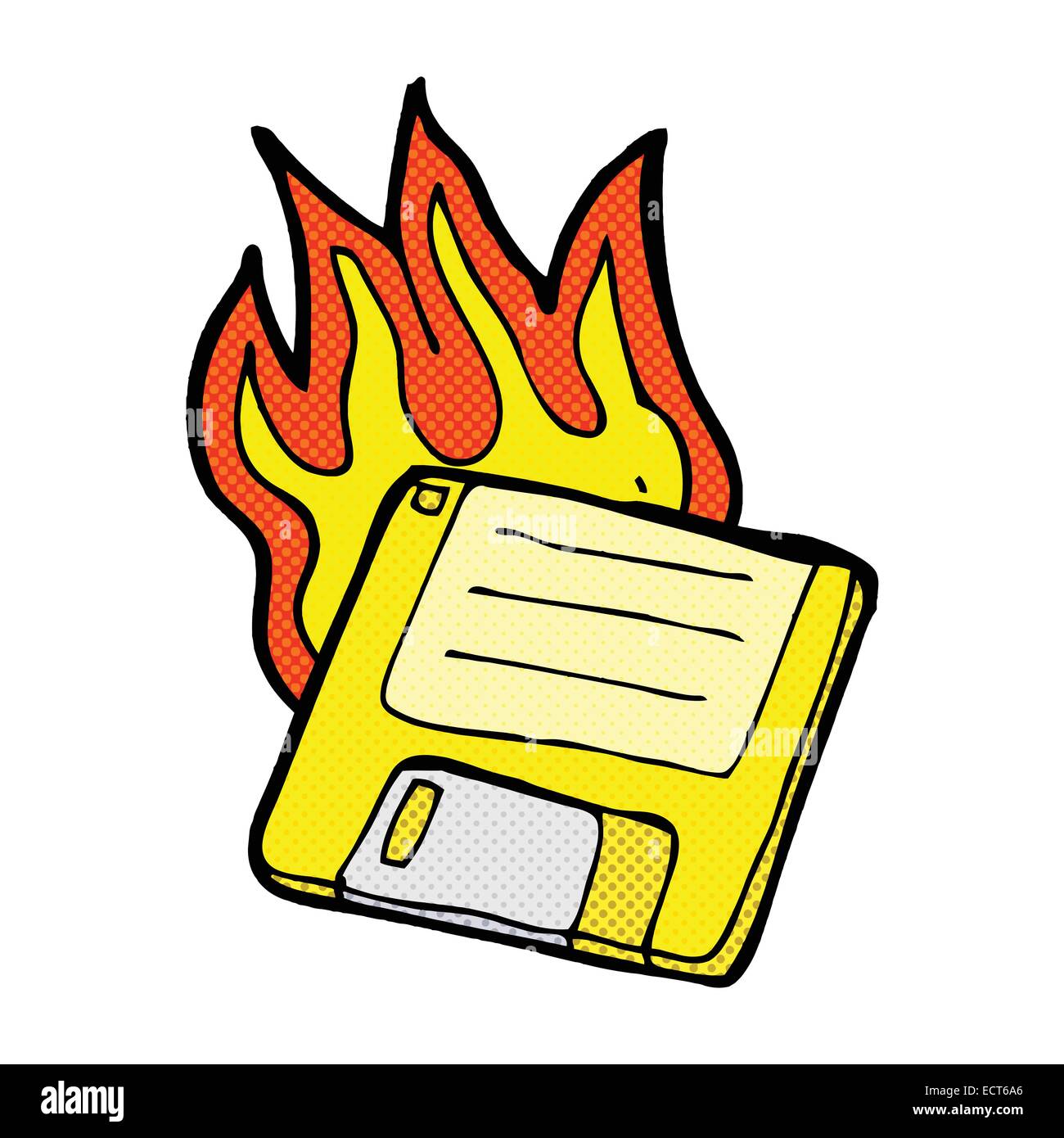 retro comic book style cartoon old computer disk Stock Vector Image ...