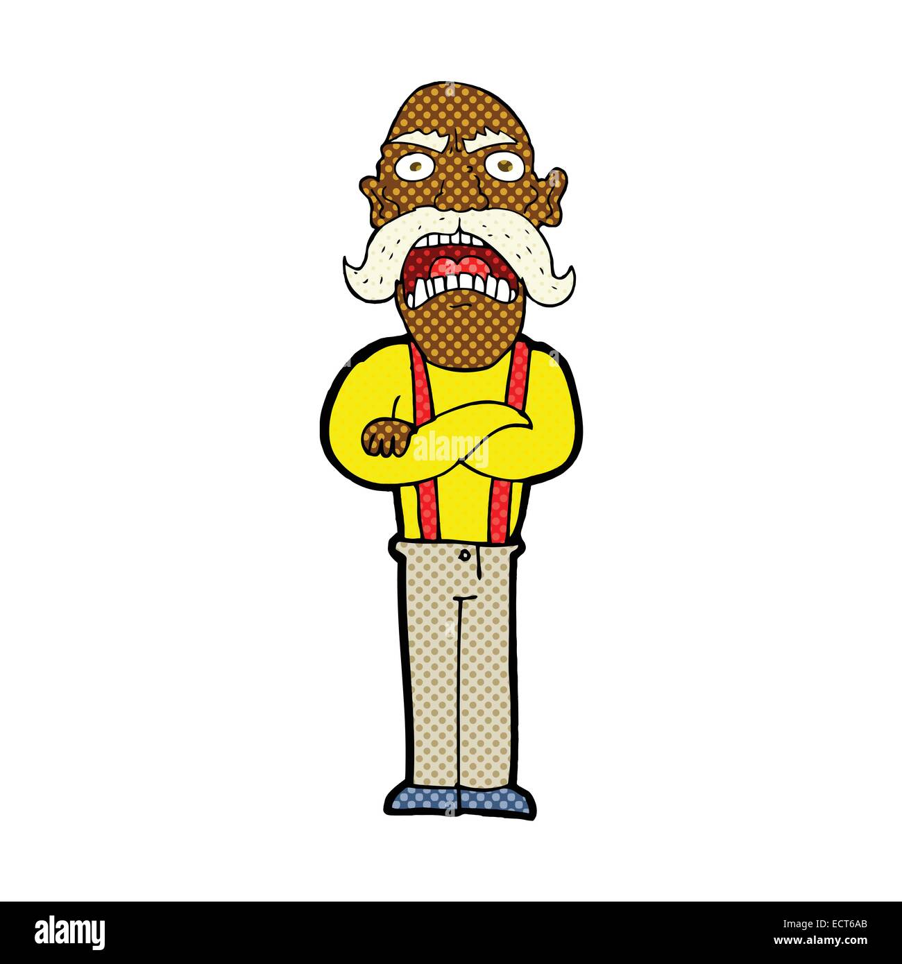 retro comic book style cartoon shocked old man Stock Vector Image & Art ...