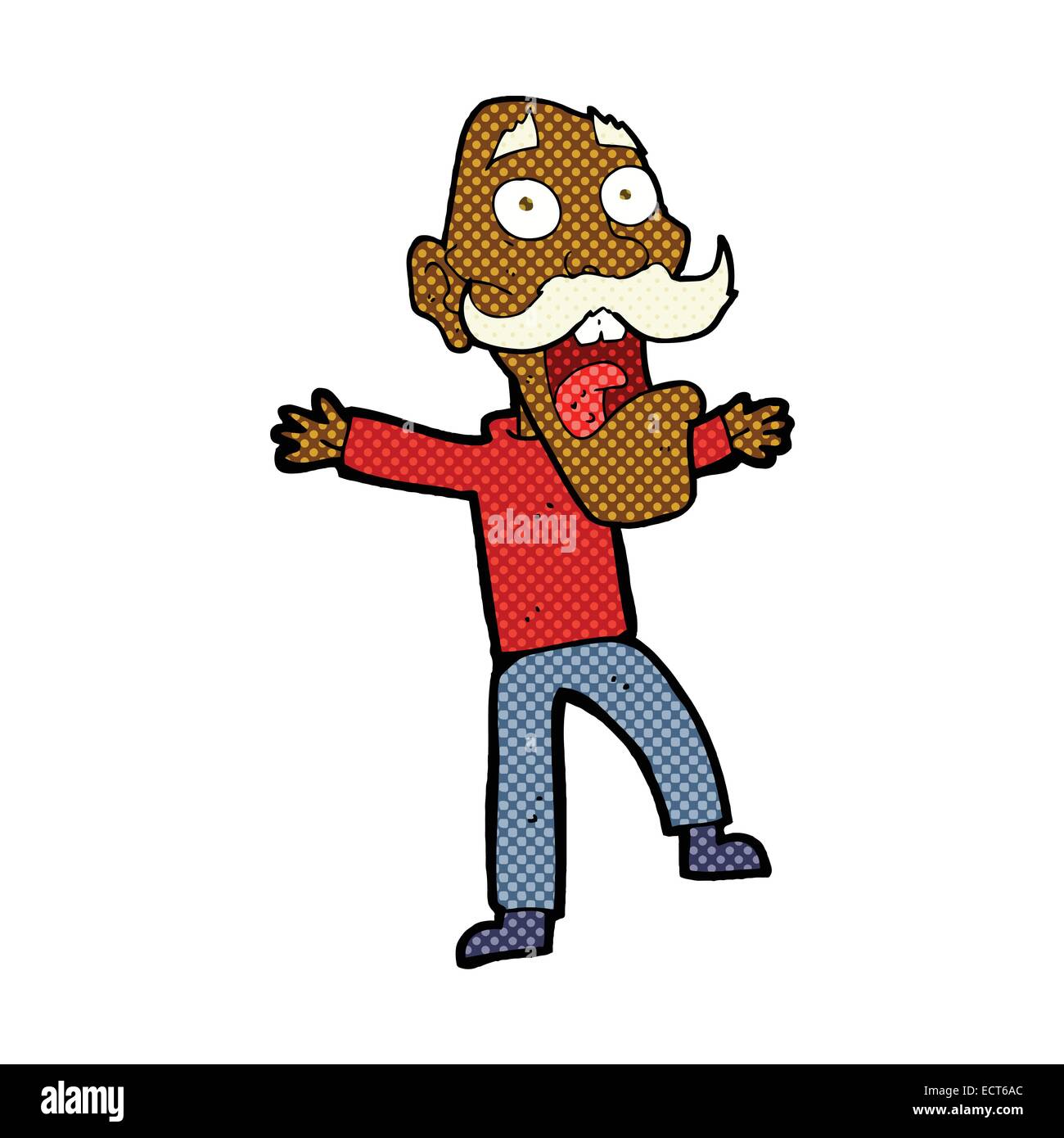 retro comic book style cartoon shocked old man Stock Vector Image & Art ...