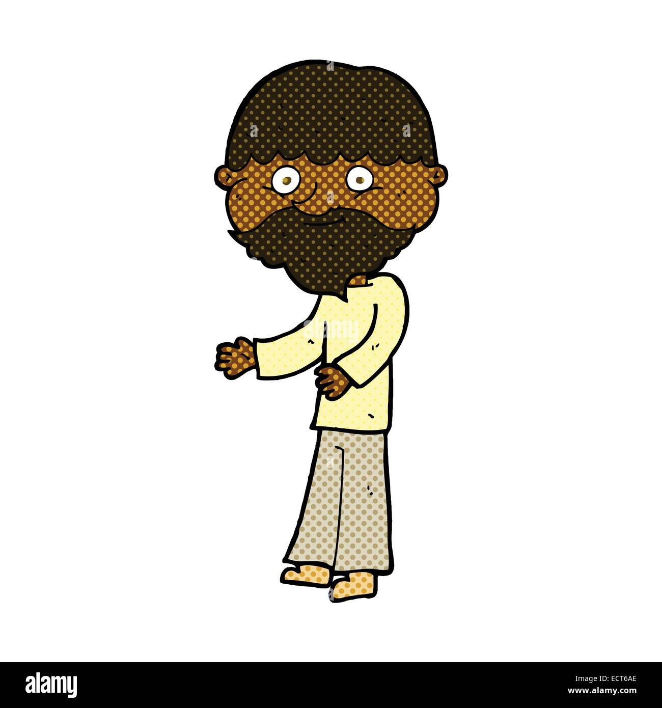 retro comic book style cartoon happy bearded man Stock Vector Image ...