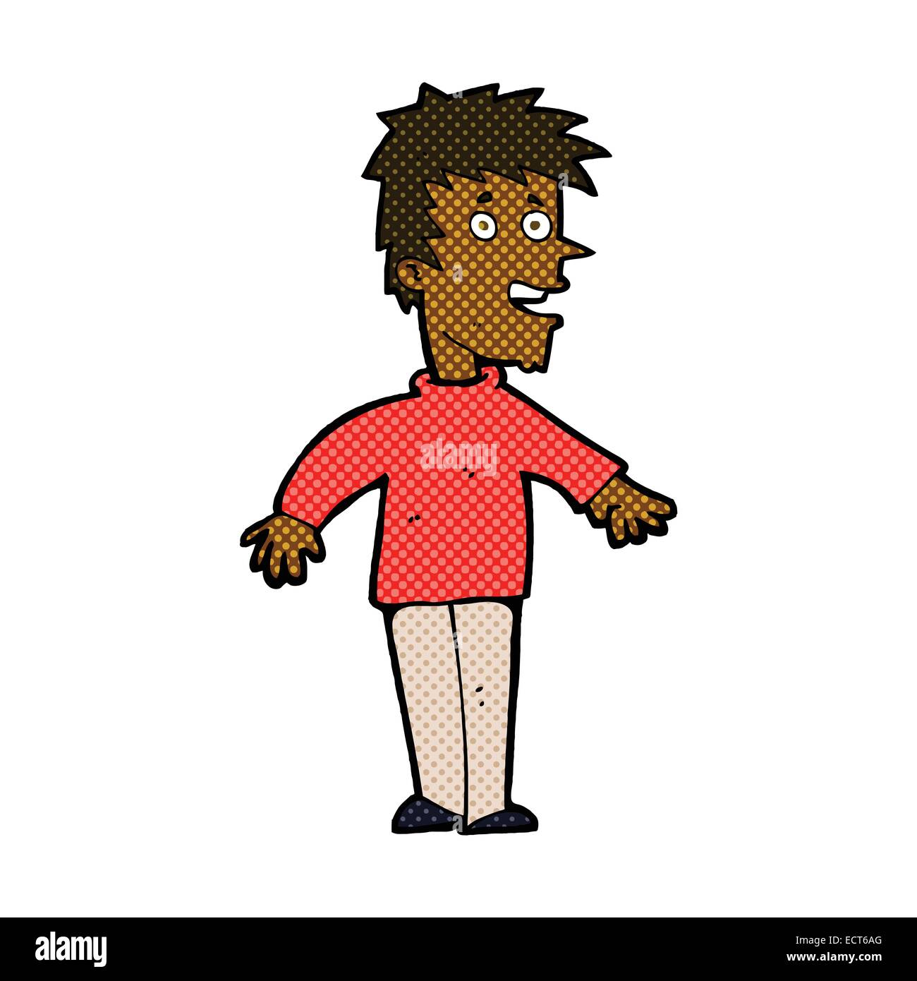 retro comic book style cartoon happy boy Stock Vector Image & Art - Alamy