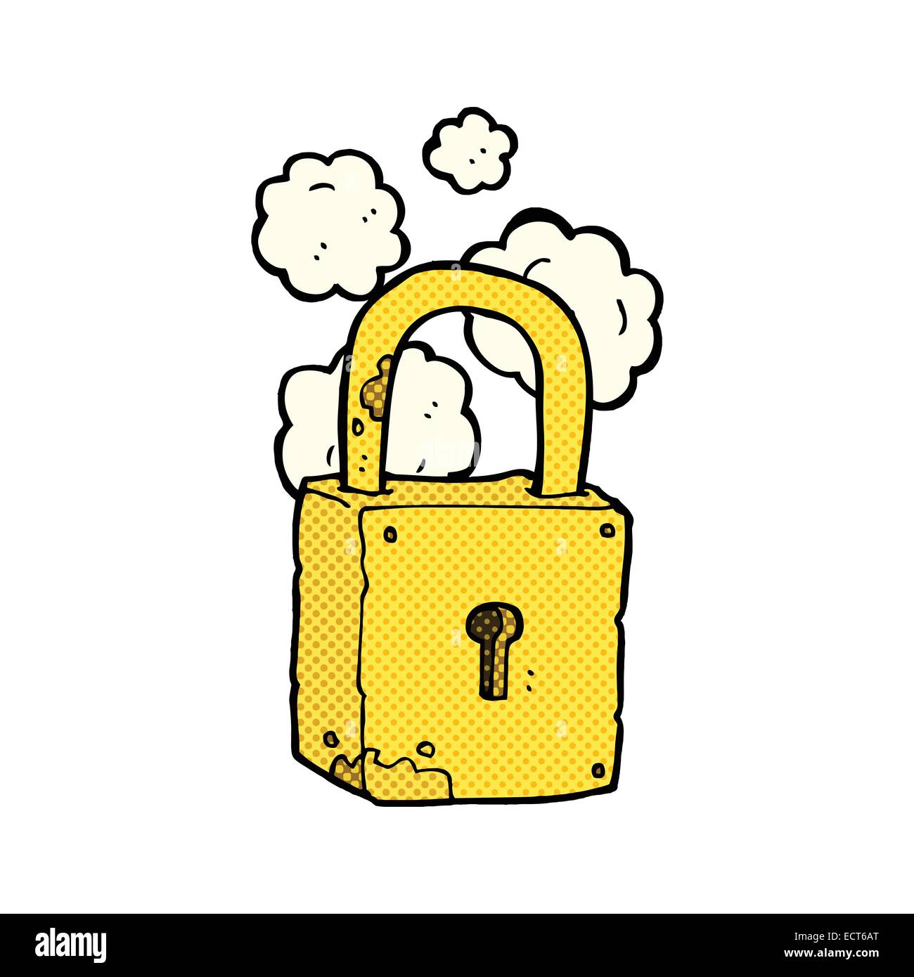 retro comic book style cartoon rusty lock Stock Vector Image & Art - Alamy