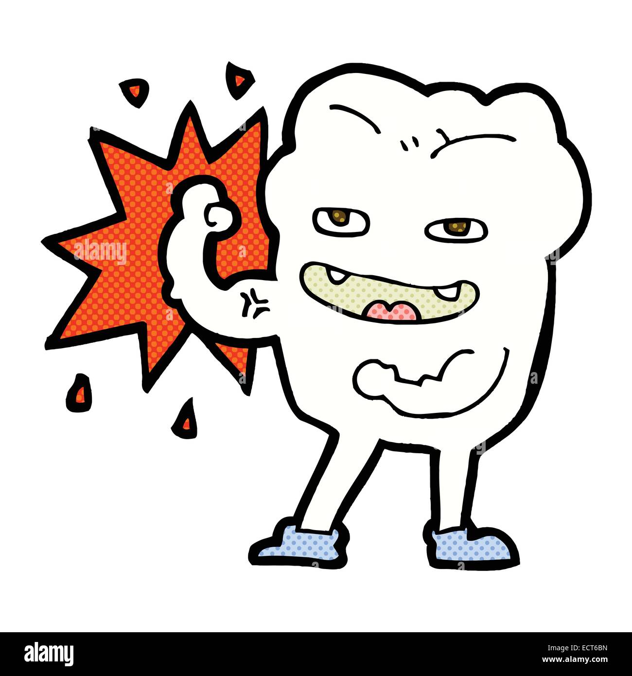 retro comic book style cartoon strong healthy tooth Stock Vector Image ...