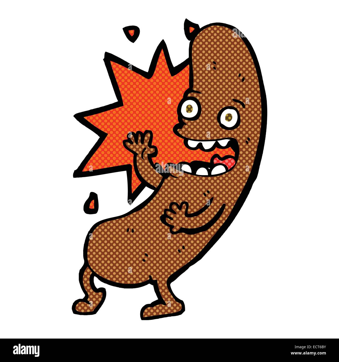 crazy retro comic book style cartoon sausage Stock Vector Image & Art ...