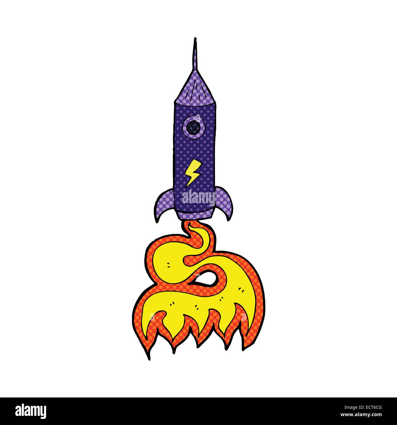 retro comic book style cartoon space rocket Stock Vector Image & Art ...