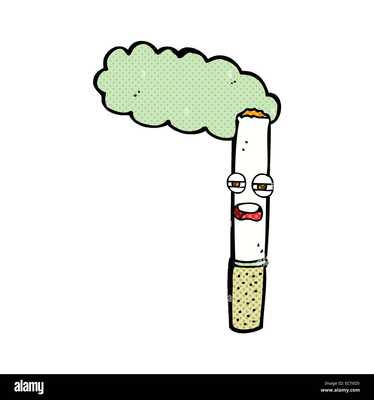 retro comic book style cartoon happy cigarette Stock Vector Image & Art ...