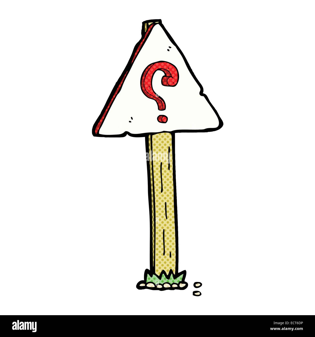 retro comic book style cartoon question mark sign post Stock Vector ...