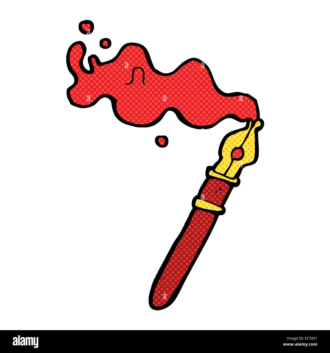 retro comic book style cartoon fountain pen Stock Vector Image & Art ...