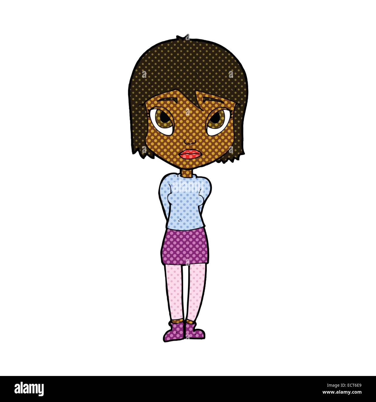 retro comic book style cartoon shy girl Stock Vector Image & Art - Alamy