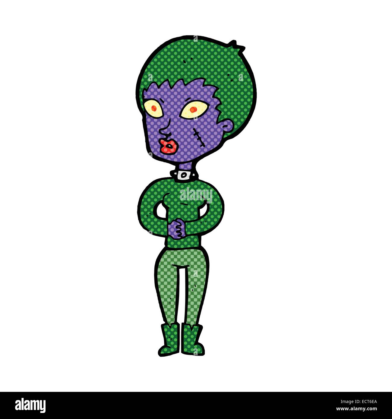 retro comic book style cartoon zombie girl Stock Vector Image & Art - Alamy