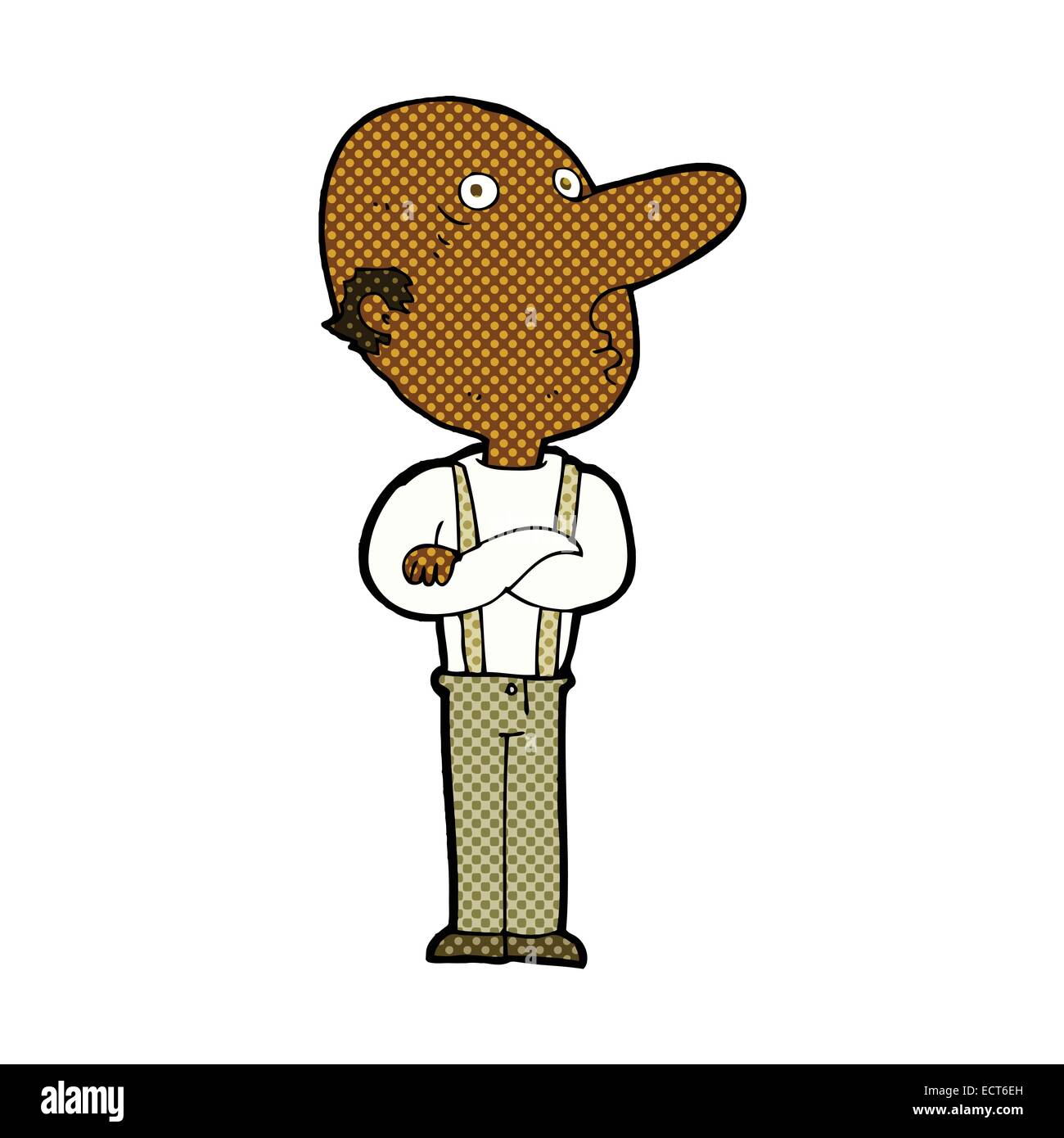 retro comic book style cartoon old man with folded arms Stock Vector ...