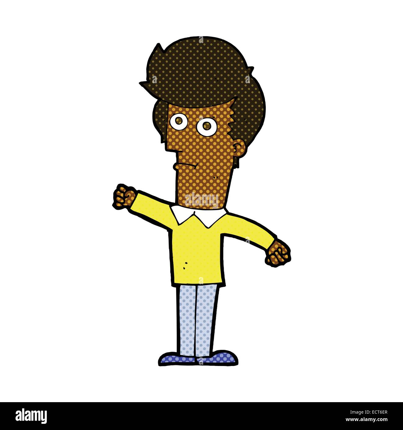 retro comic book style cartoon man punching Stock Vector Image & Art ...