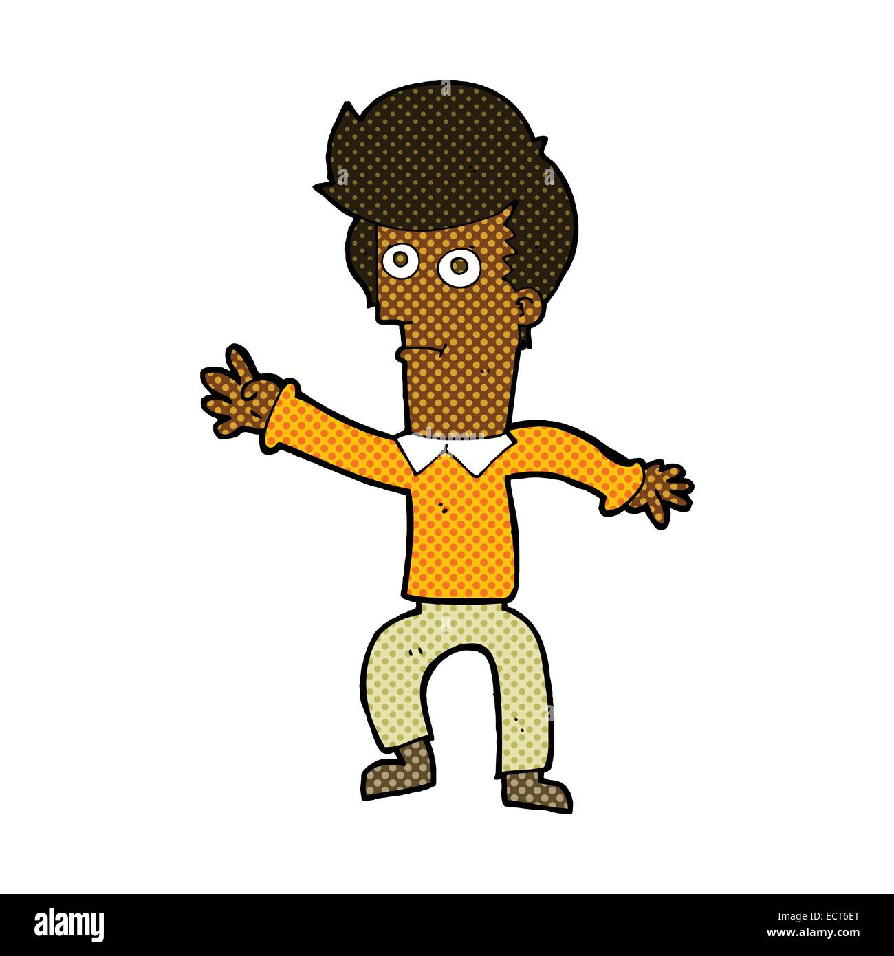 retro comic book style cartoon man waving Stock Vector Image & Art - Alamy