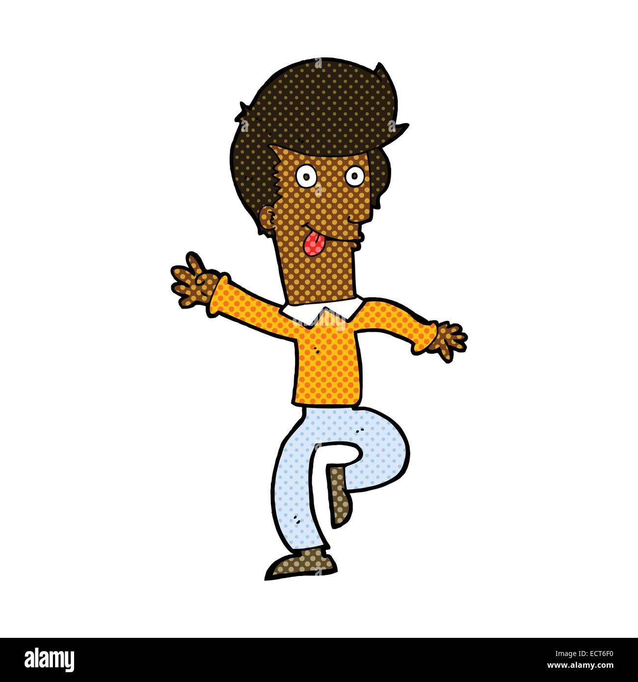 retro comic book style cartoon man dancing Stock Vector Image & Art - Alamy