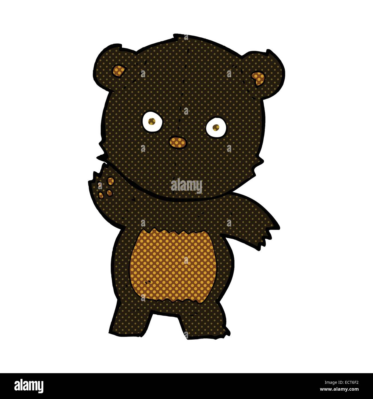cute retro comic book style cartoon black bear Stock Vector Image & Art ...