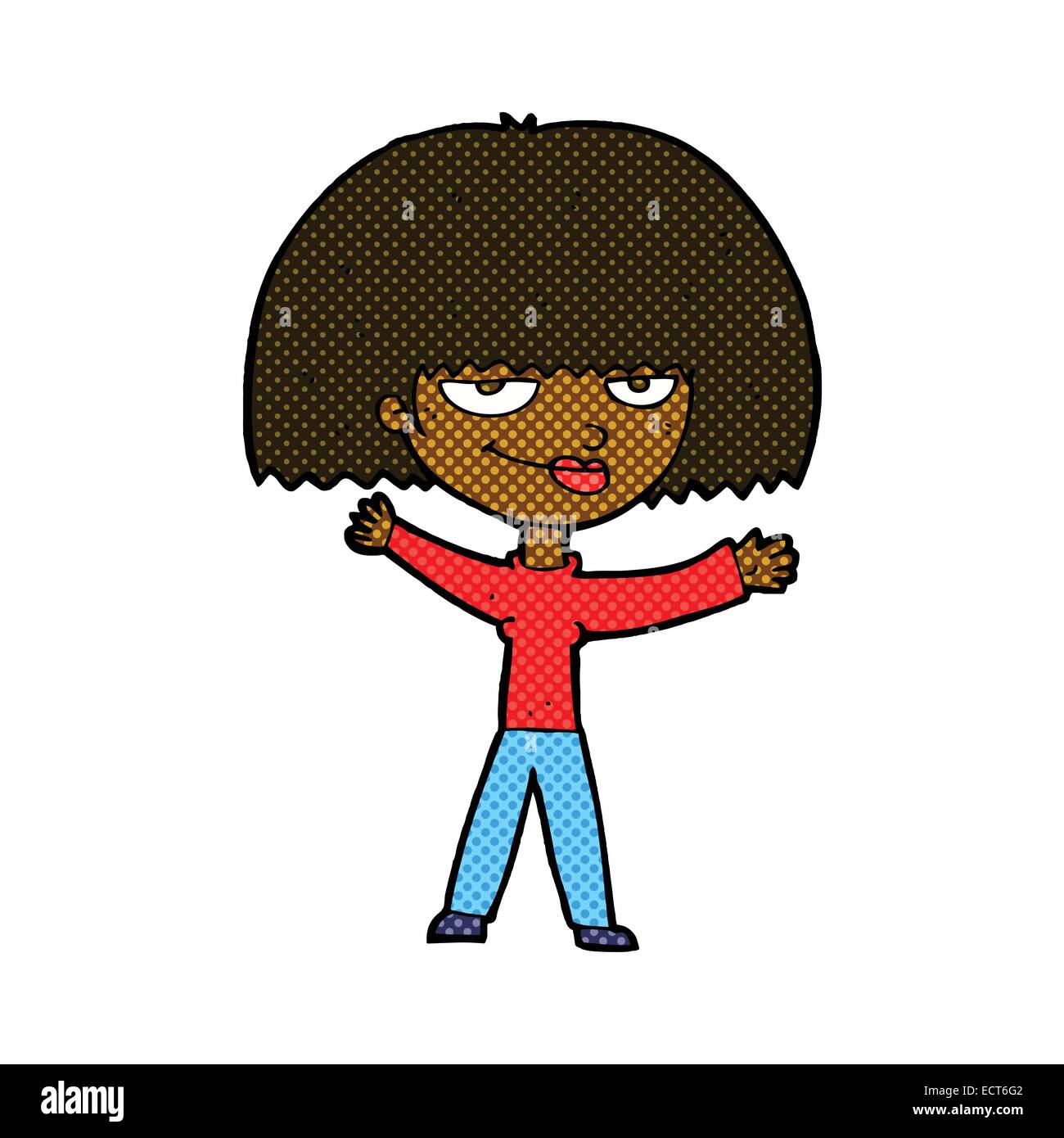 retro comic book style cartoon smug woman Stock Vector Image & Art - Alamy