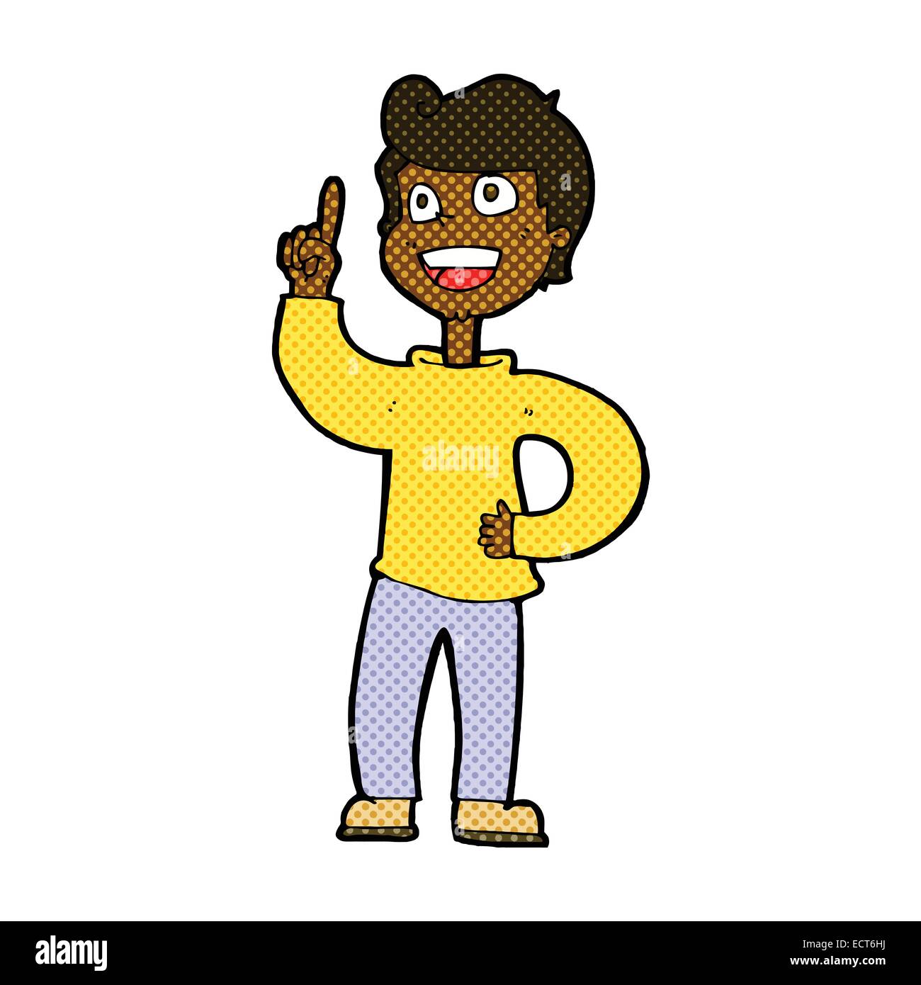 retro comic book style cartoon boy with great idea Stock Vector Image ...