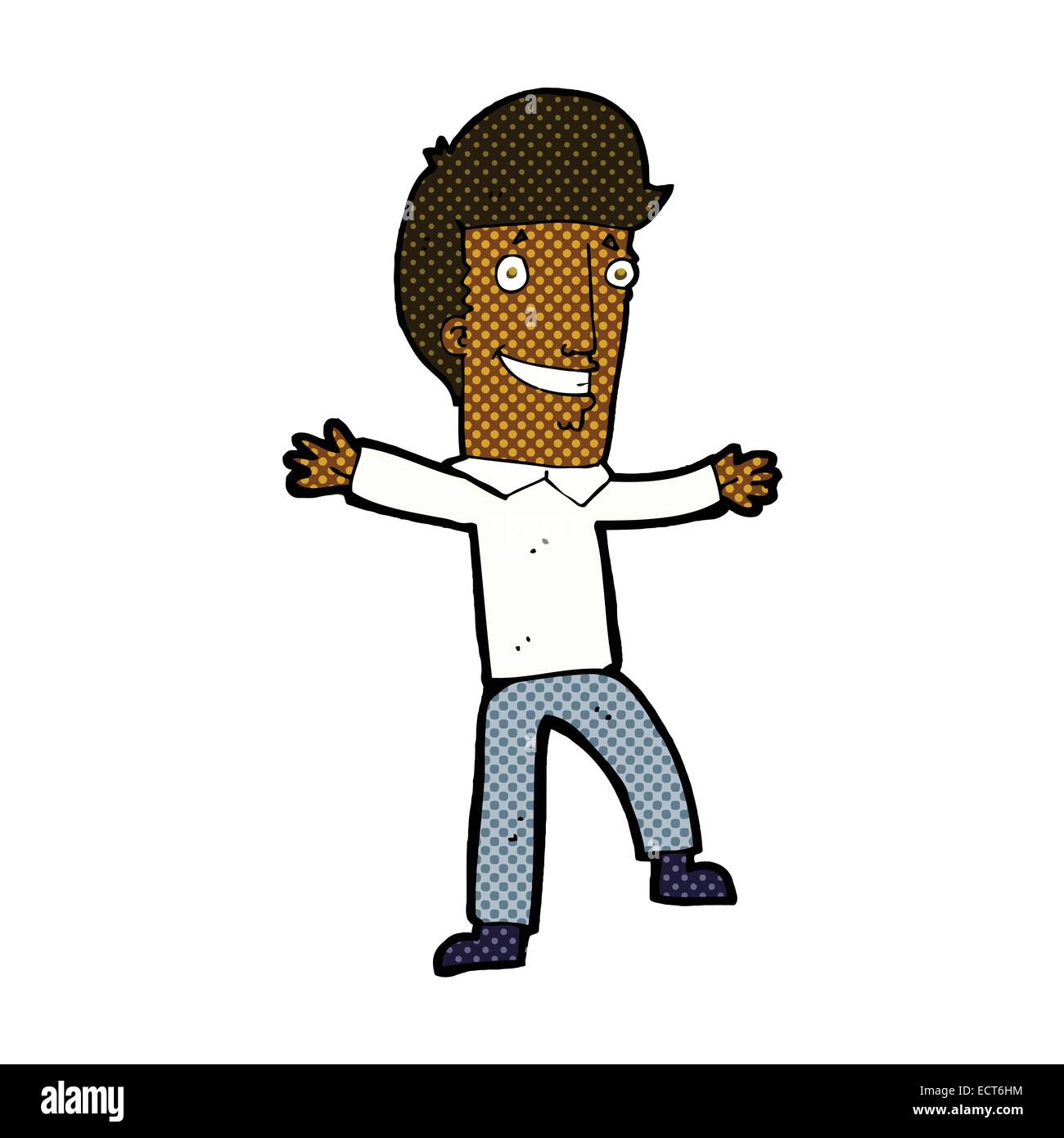 retro comic book style cartoon happy man Stock Vector Image & Art - Alamy