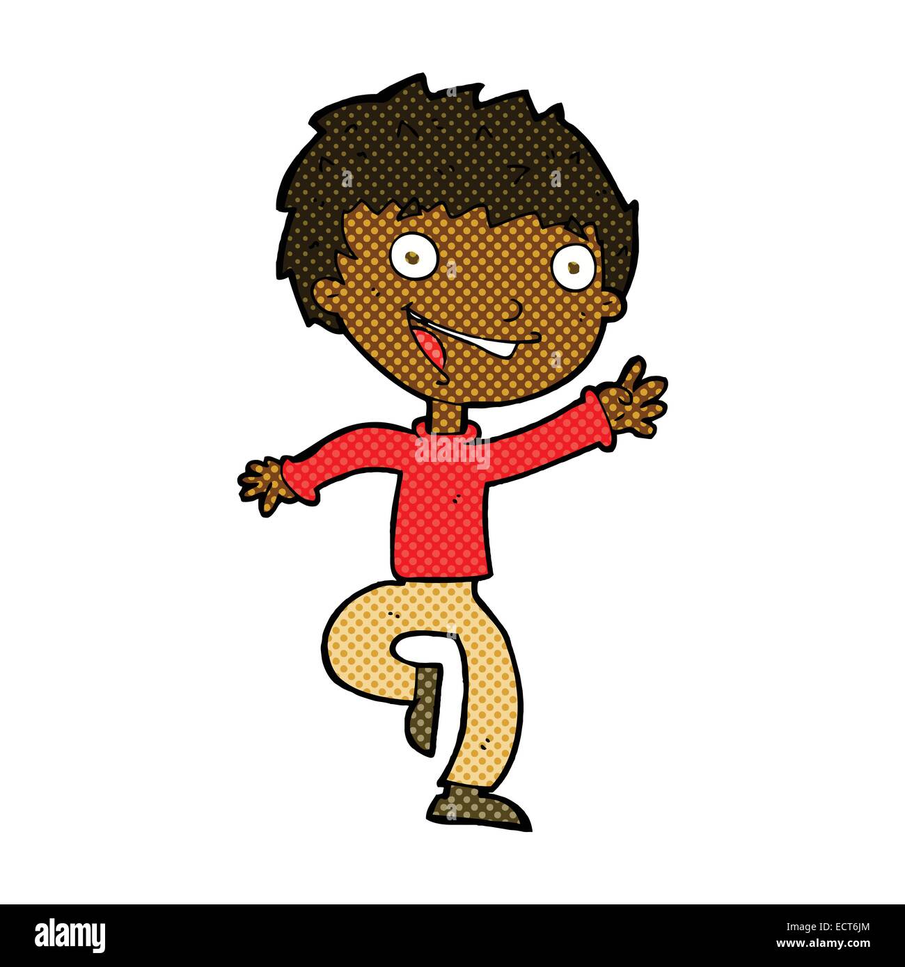 retro comic book style cartoon excited boy Stock Vector Image & Art - Alamy