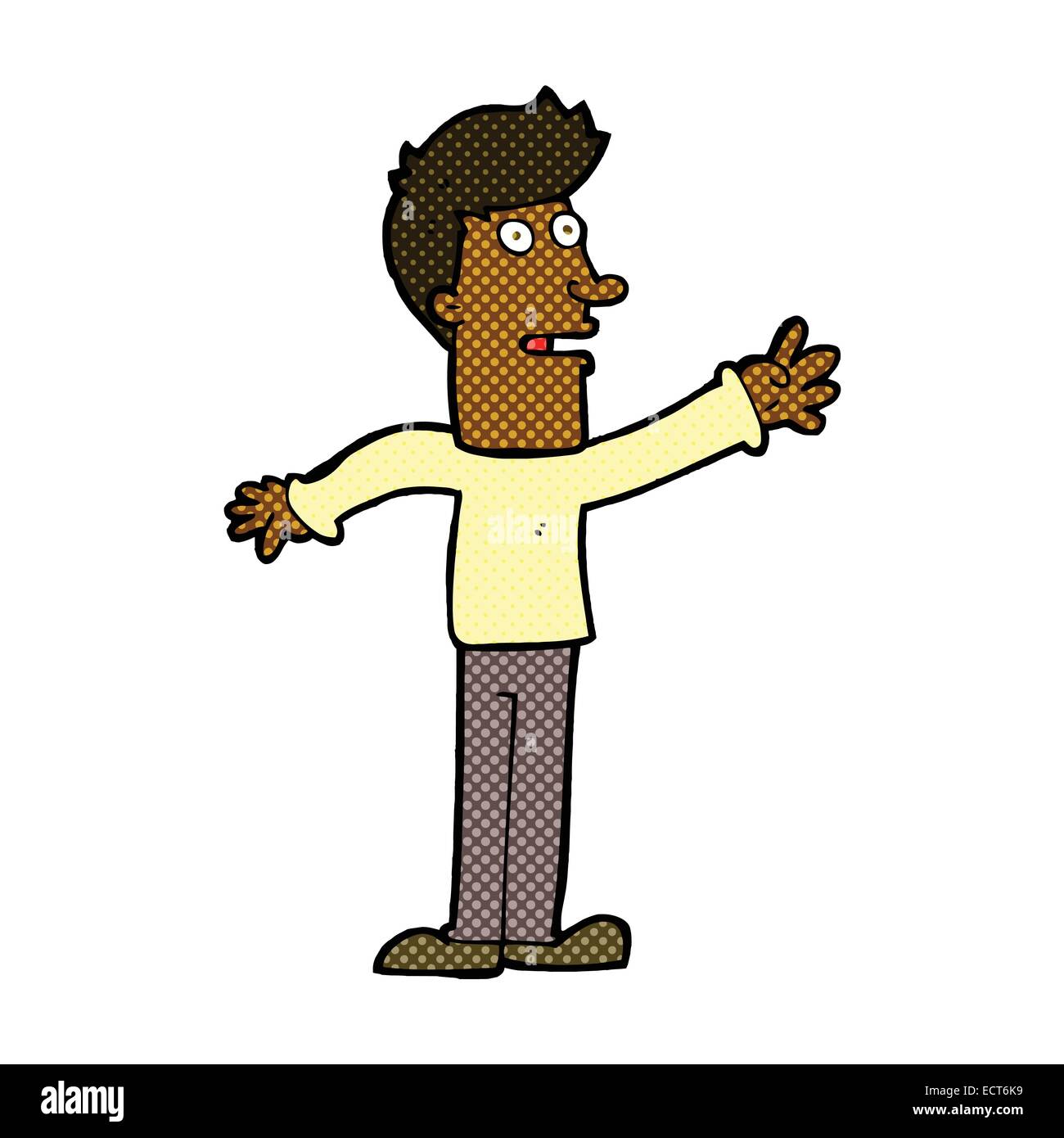 retro comic book style cartoon man reaching Stock Vector Image & Art ...