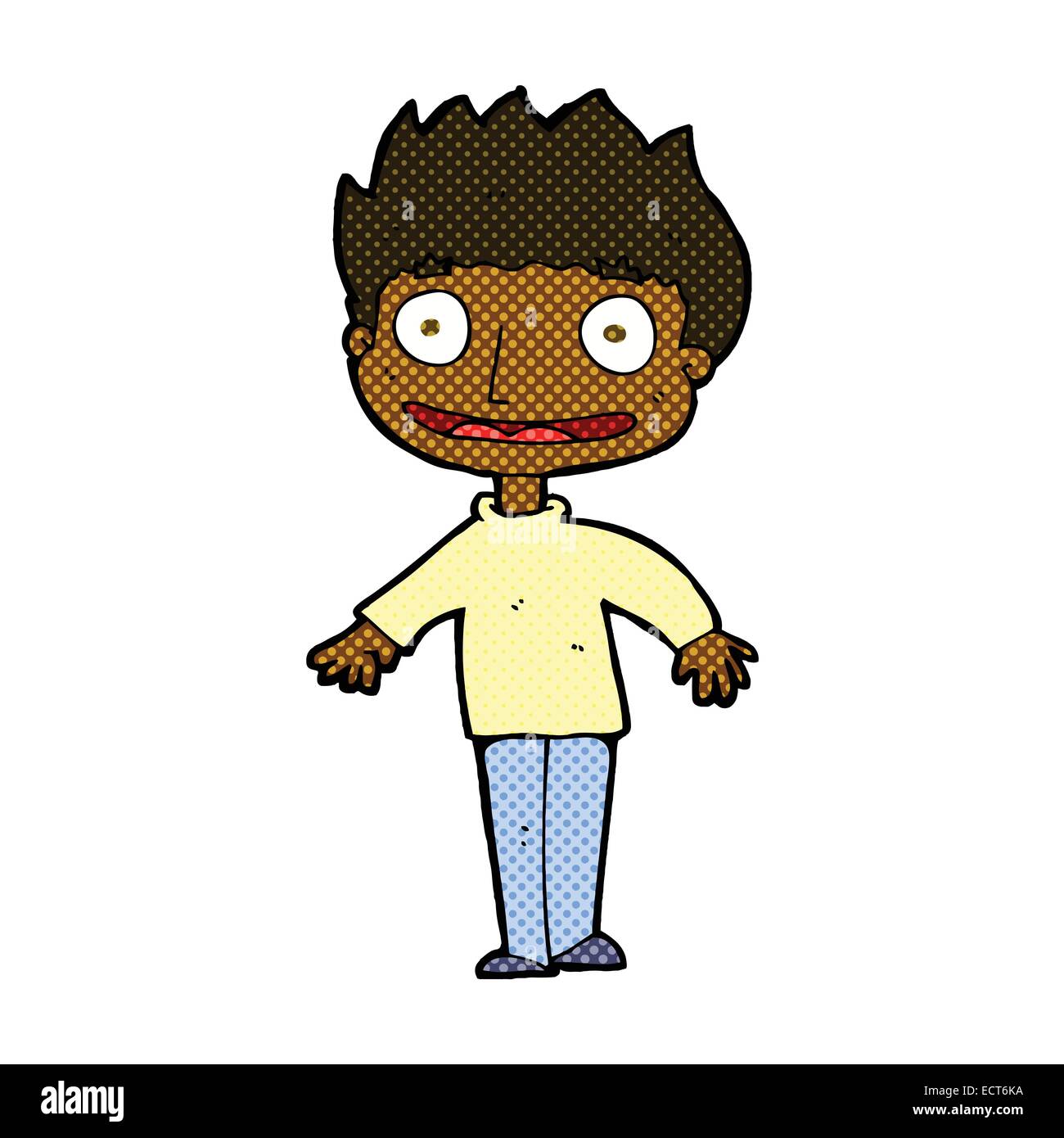 retro comic book style cartoon excited boy Stock Vector Image & Art - Alamy