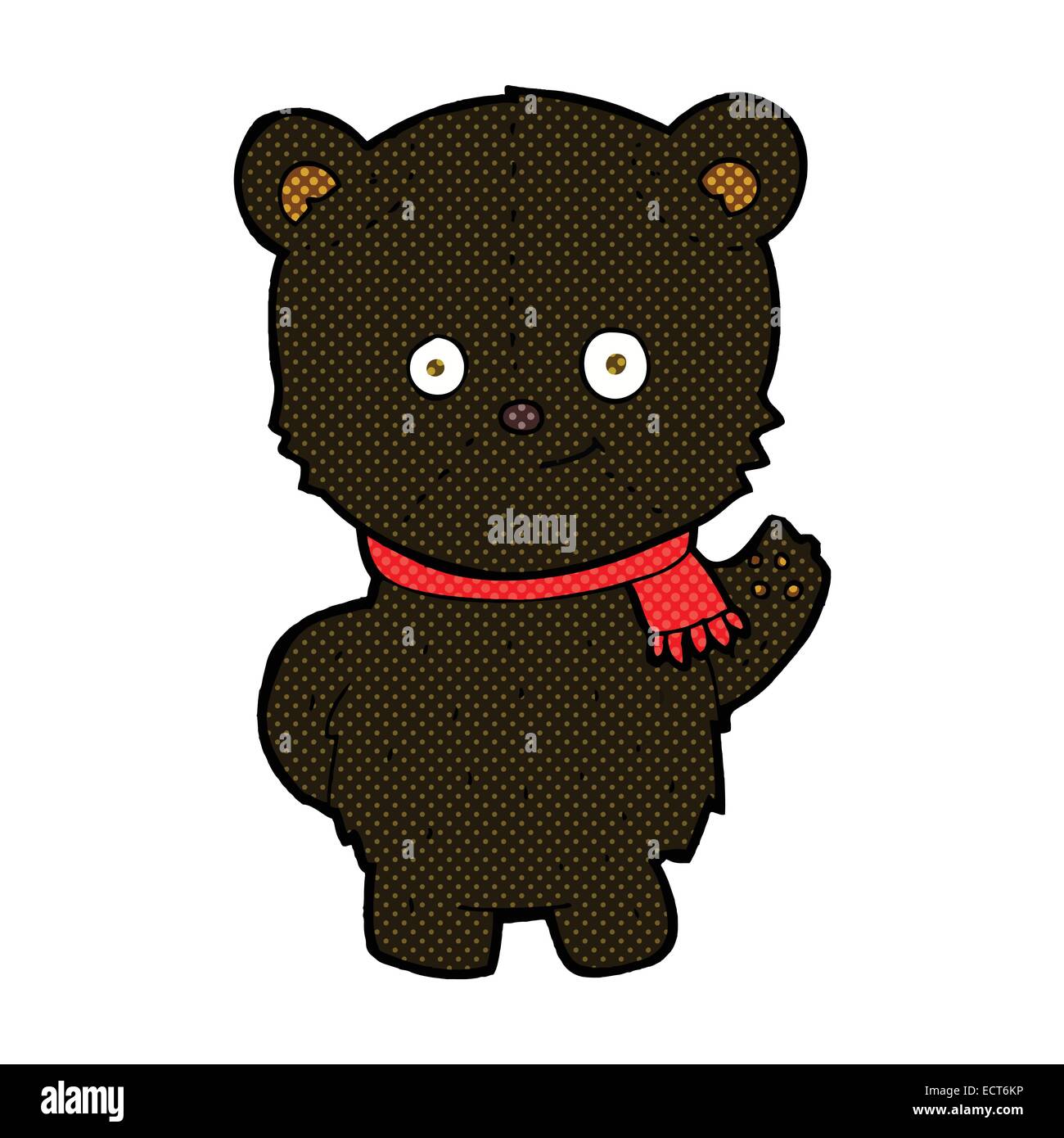 cute retro comic book style cartoon black bear Stock Vector Image & Art ...
