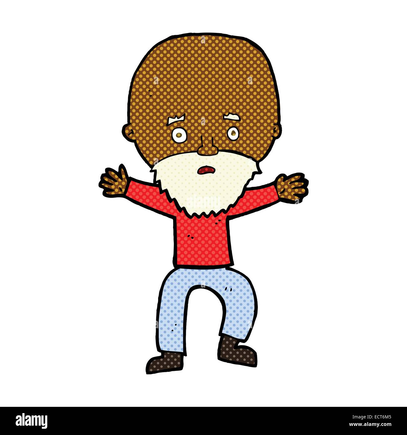 Cartoon panicking old man hi-res stock photography and images - Alamy