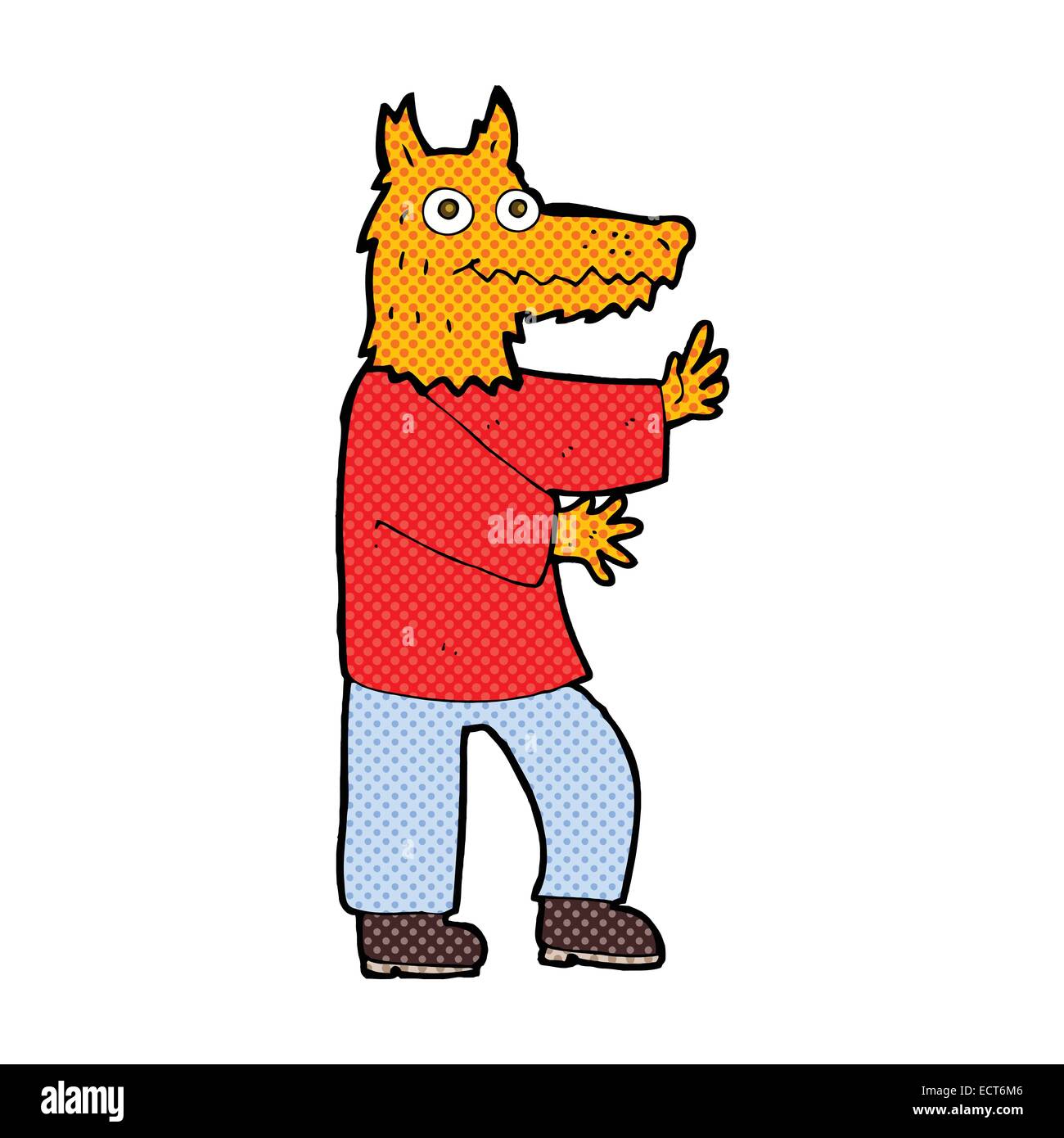 retro comic book style cartoon funny fox man Stock Vector Image & Art ...