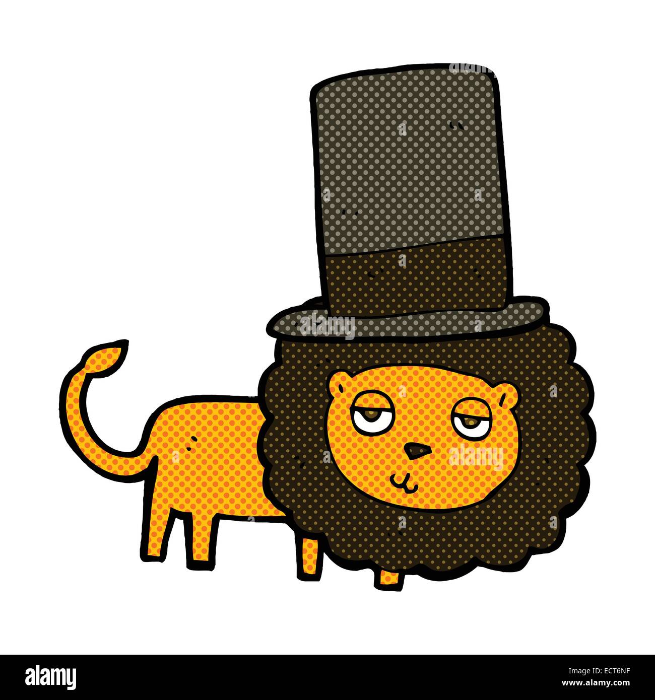 retro comic book style cartoon lion in top hat Stock Vector Image & Art ...