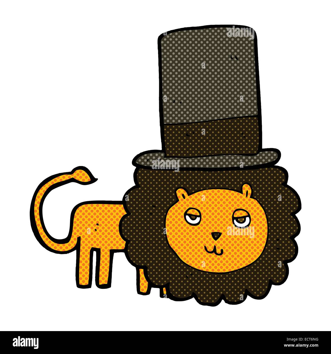 retro comic book style cartoon lion in top hat Stock Vector Image & Art ...