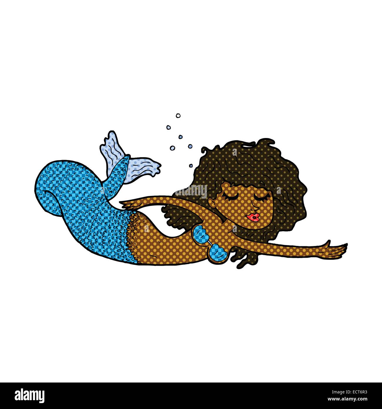 retro comic book style cartoon mermaid Stock Vector Image & Art - Alamy