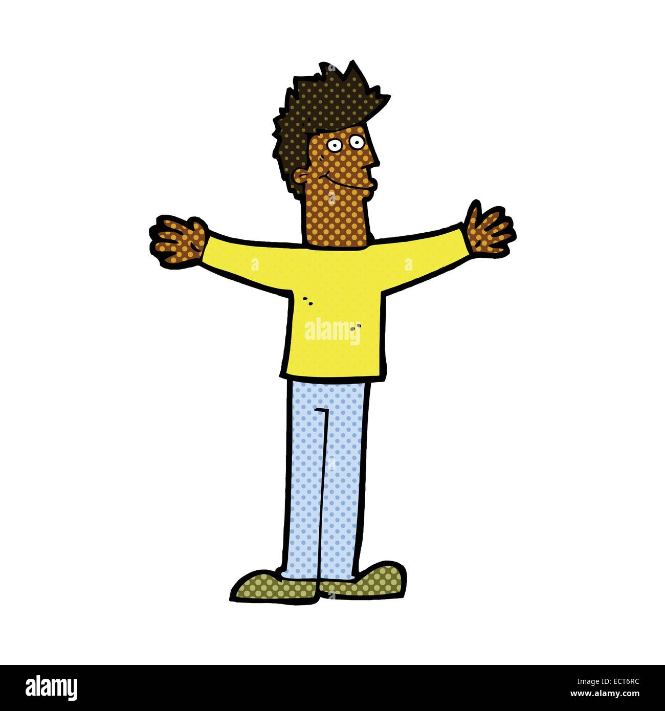 retro comic book style cartoon happy man Stock Vector Image & Art - Alamy