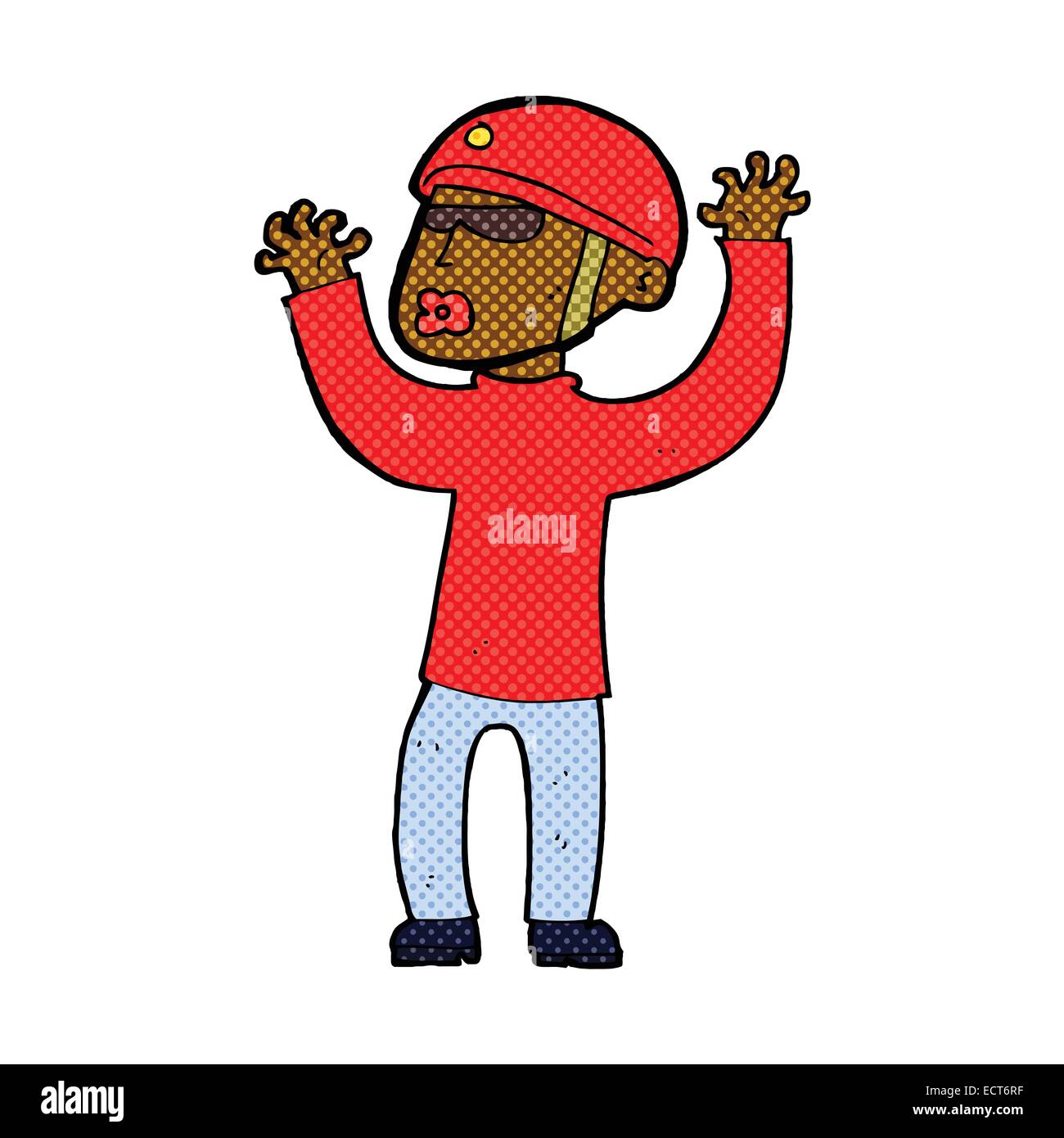 retro comic book style cartoon security man panicking Stock Vector ...