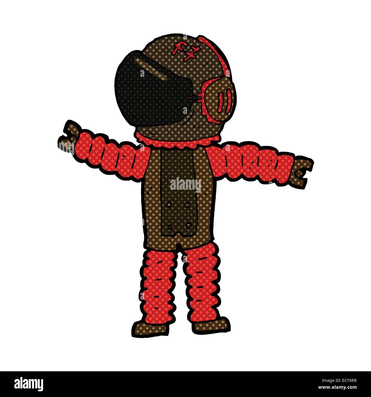 retro comic book style cartoon astronaut reaching Stock Vector Image ...