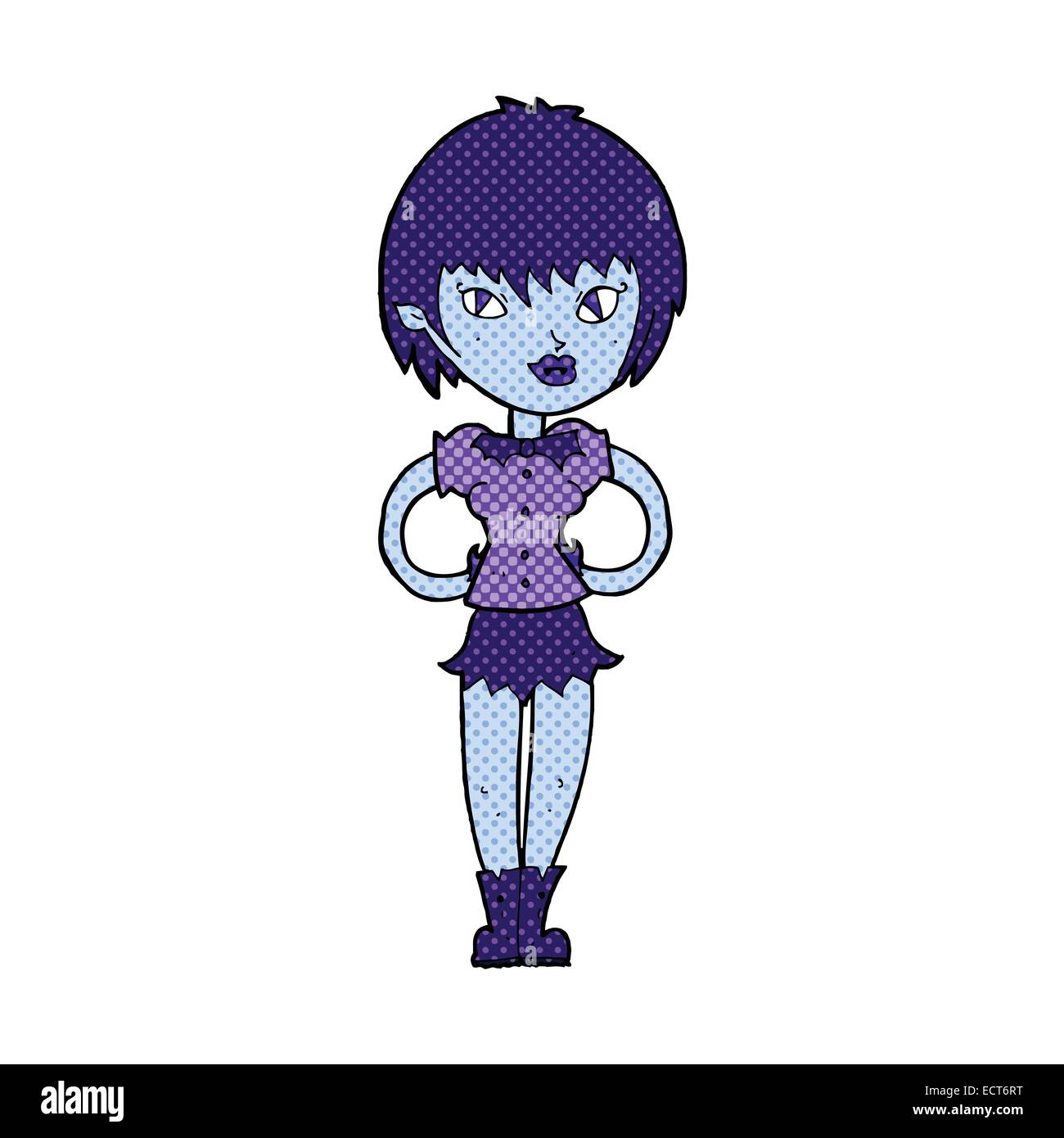 retro comic book style cartoon pretty vampire girl Stock Vector Image ...