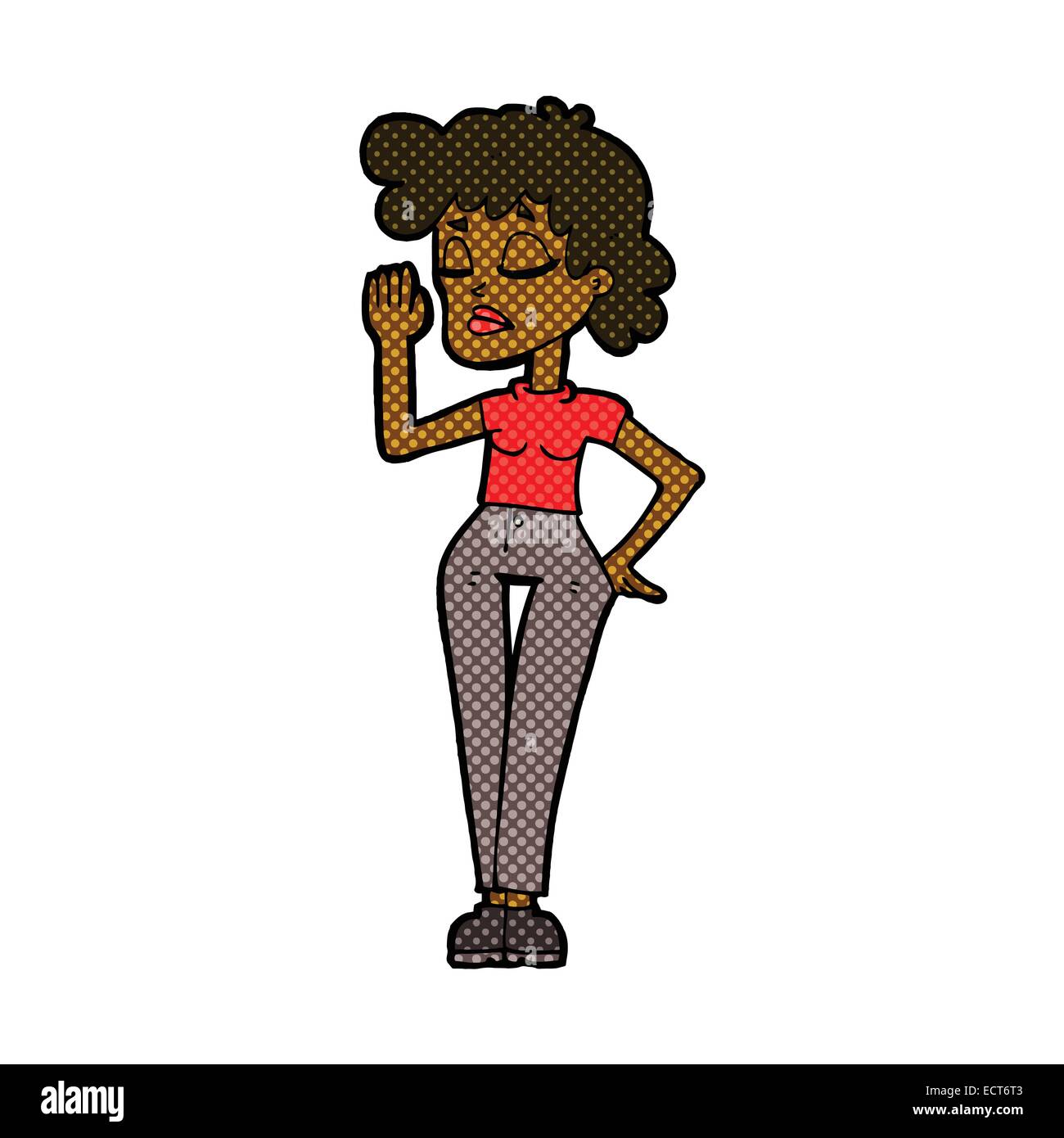 retro comic book style cartoon woman ignoring Stock Vector Image & Art ...