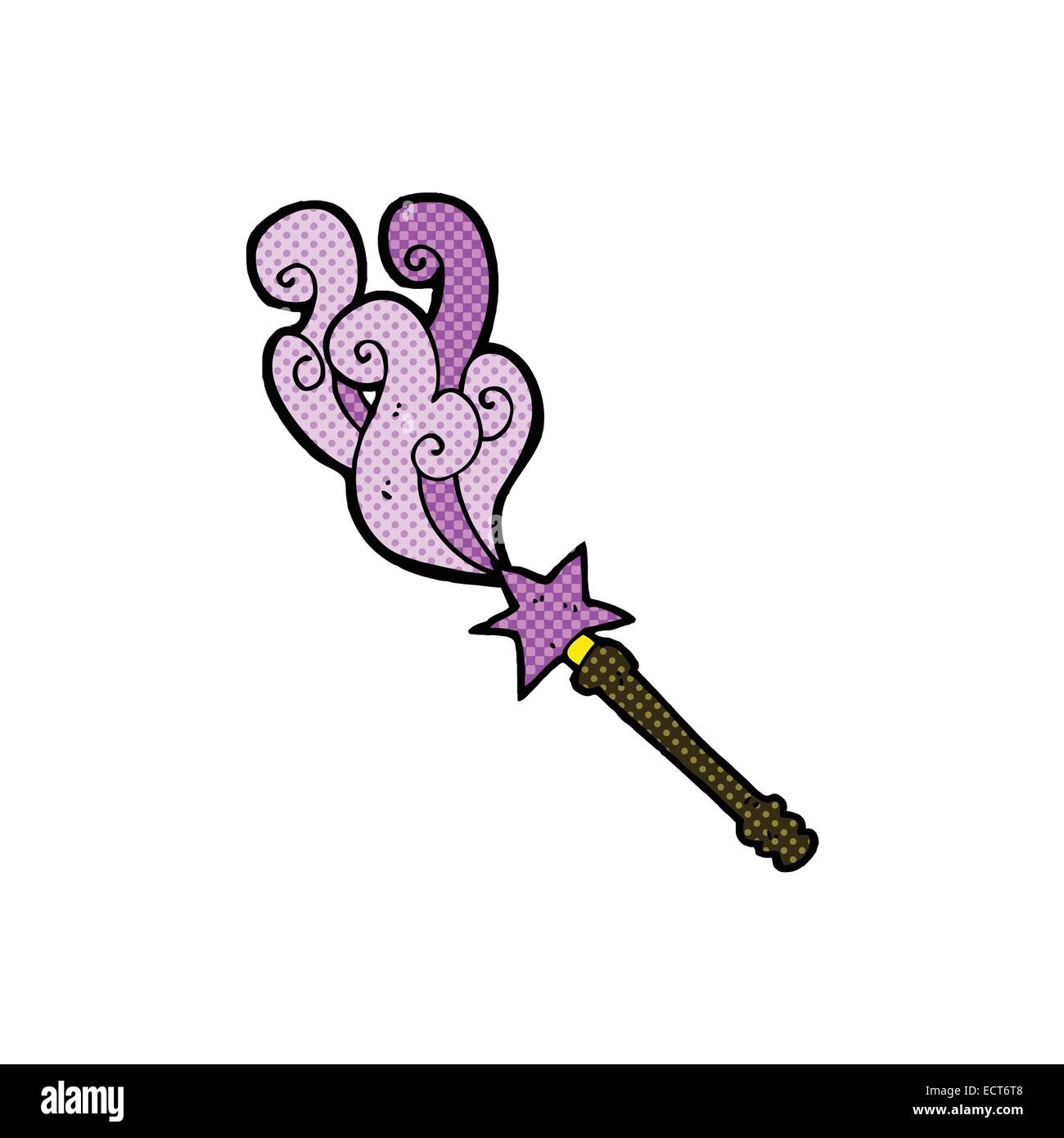 retro comic book style cartoon magic wand casting spell Stock Vector ...