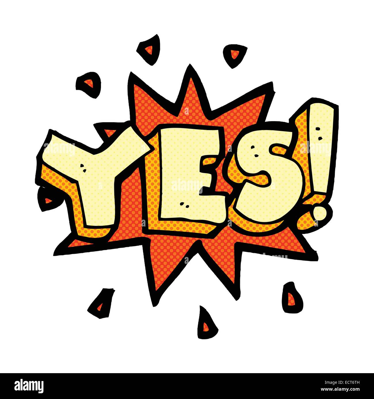 retro comic book style cartoon yes symbol Stock Vector Image & Art - Alamy