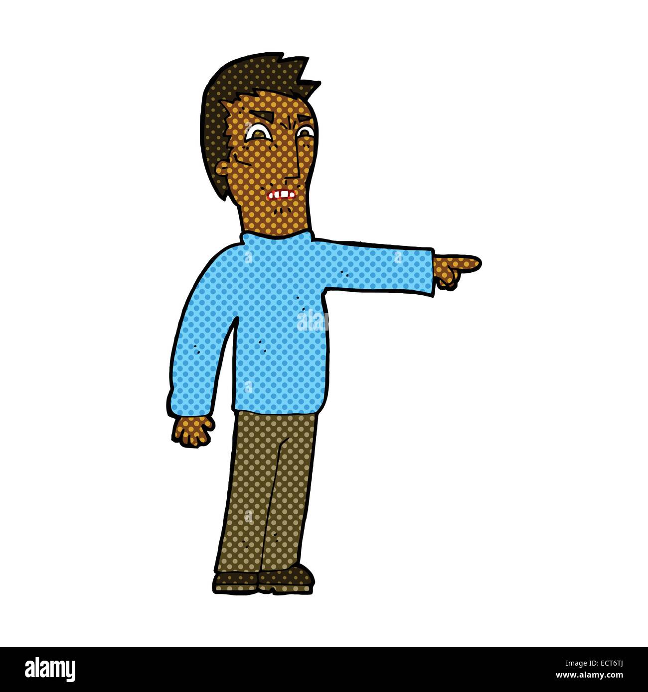 retro comic book style cartoon angry man pointing Stock Vector Image ...