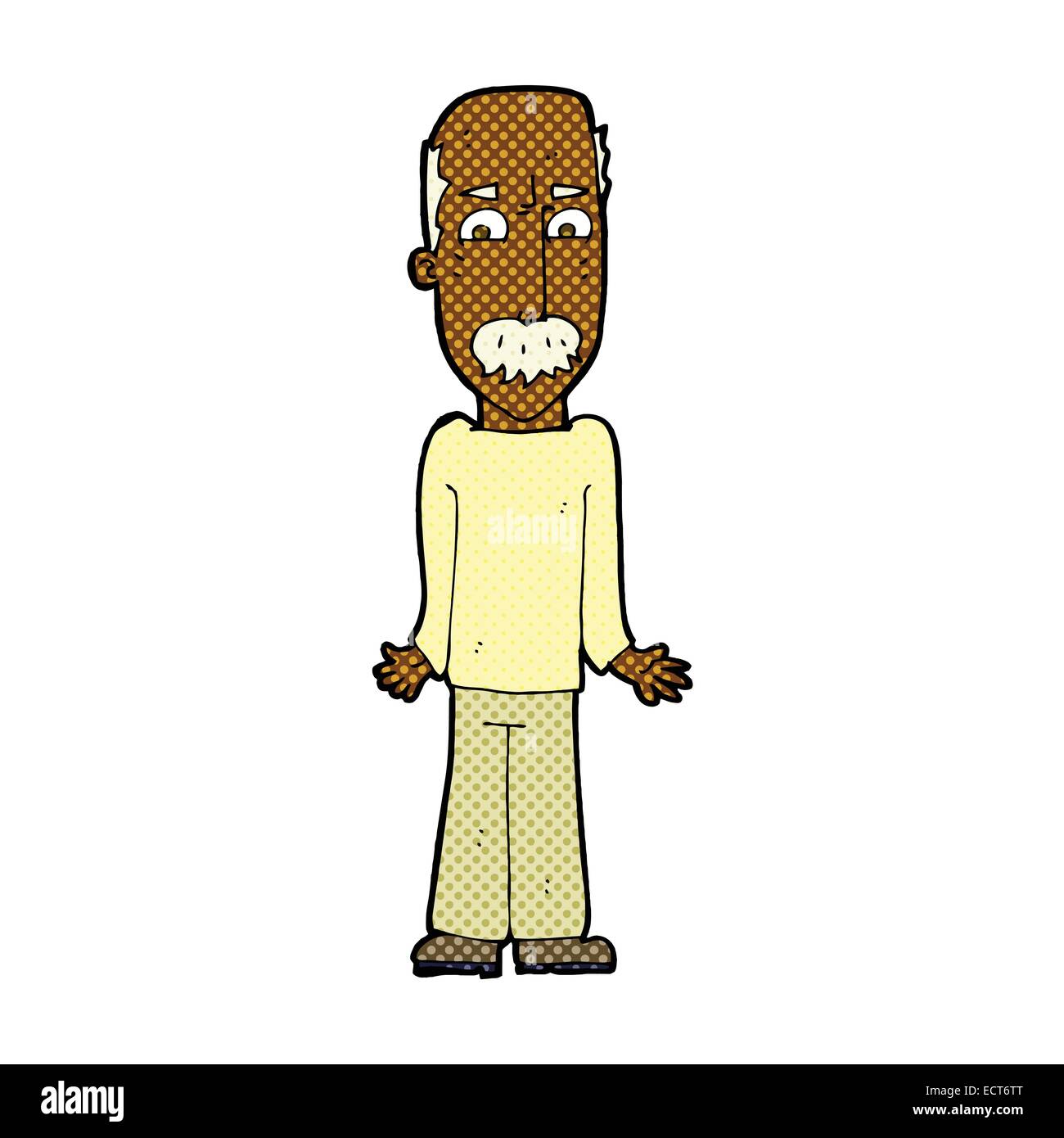 retro comic book style cartoon dad shrugging shoulders Stock Vector ...