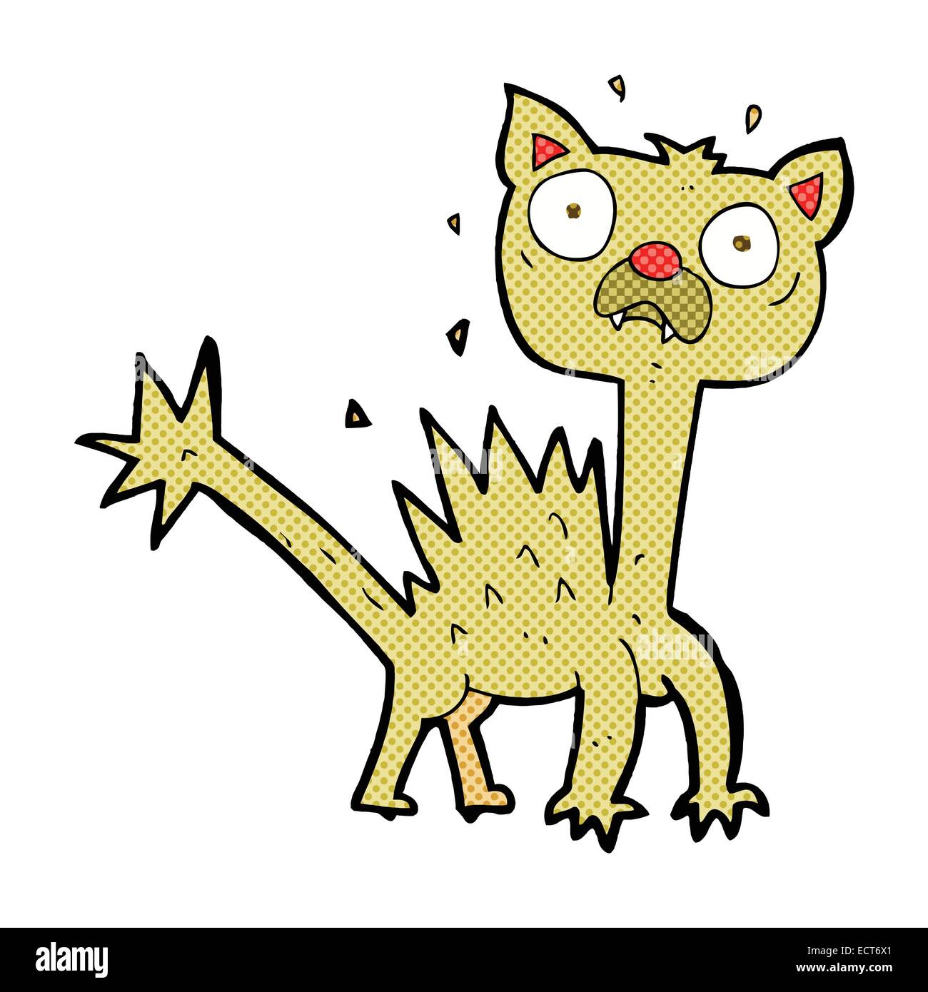 retro comic book style cartoon scared cat Stock Vector Image & Art - Alamy