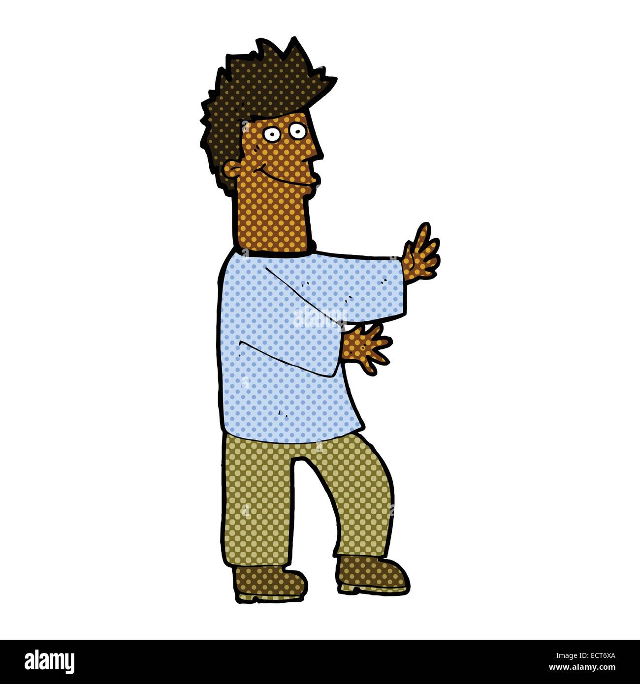 retro comic book style cartoon happy man Stock Vector Image & Art - Alamy