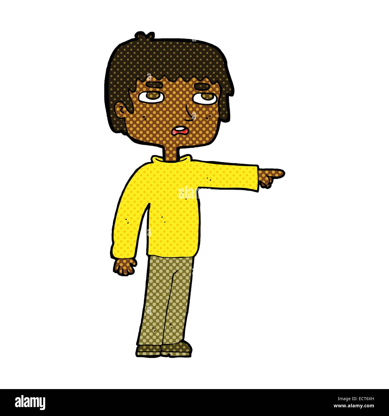 retro comic book style cartoon boy pointing Stock Vector Image & Art ...