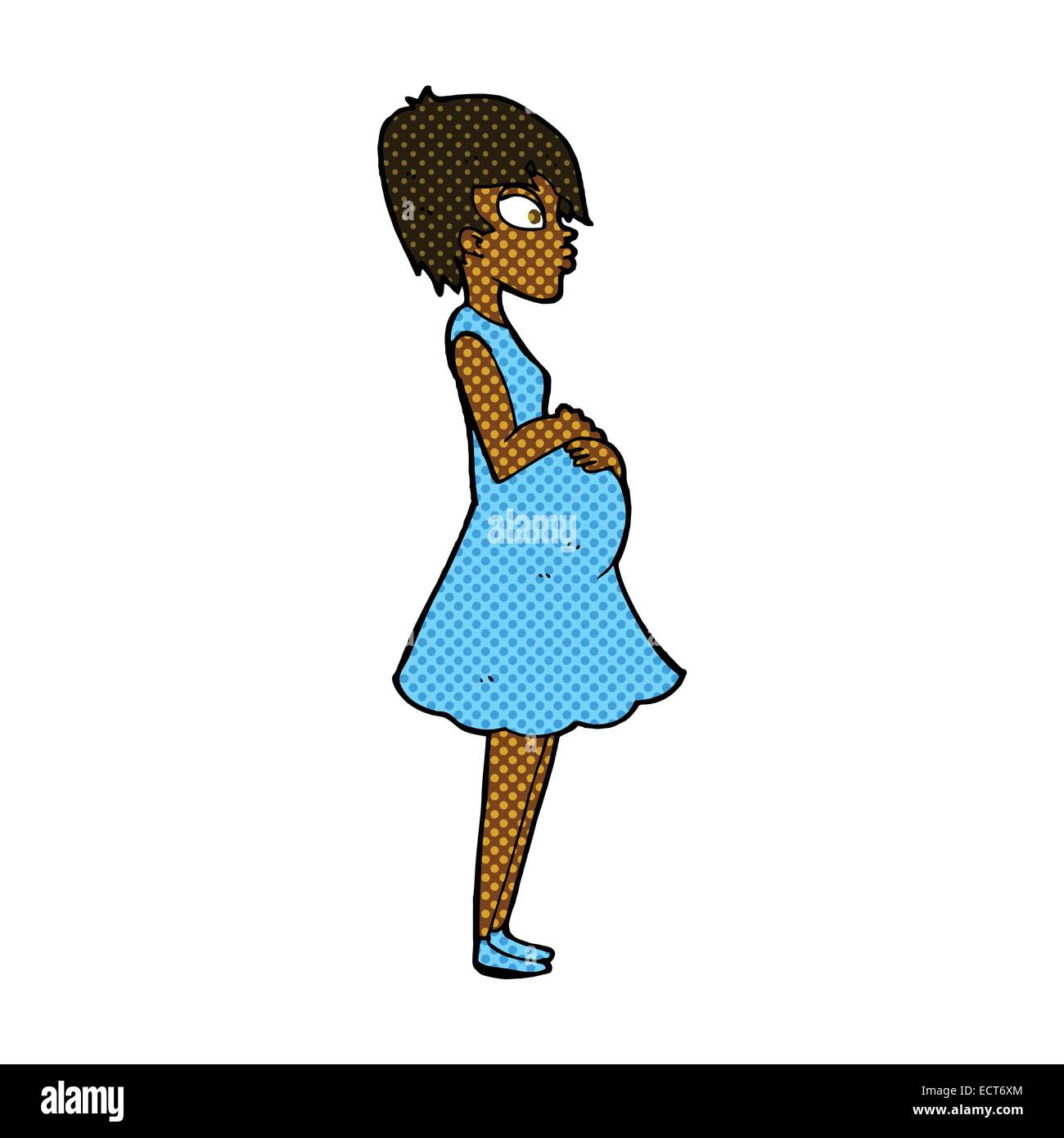 retro comic book style cartoon pregnant woman Stock Vector Image & Art ...