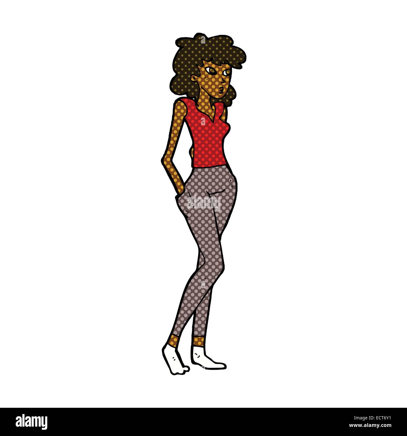 retro comic book style cartoon pretty woman Stock Vector Image & Art ...