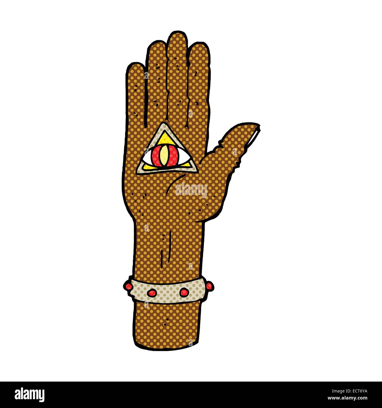 retro comic book style cartoon spooky hand symbol Stock Vector Image ...